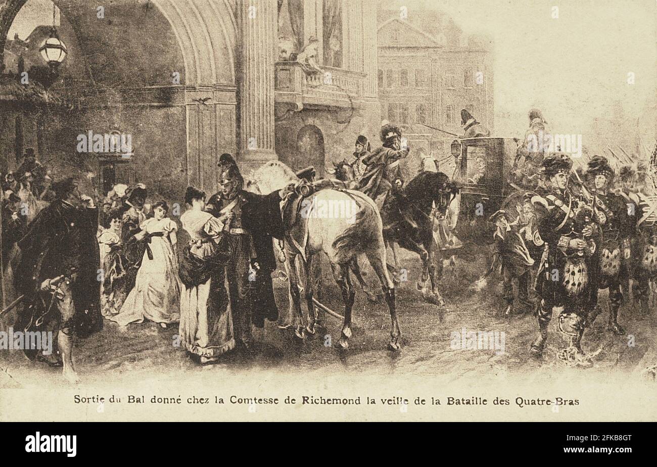 Ball held by the Countess of Richemond the eve of the Battle of Quatre ...
