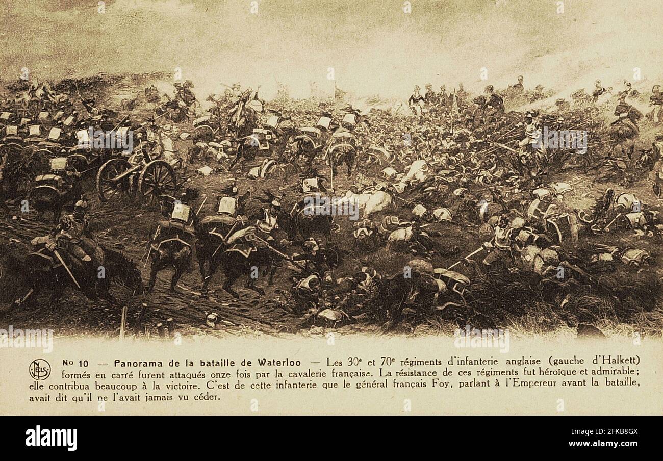 Battle of Waterloo: 30th and 70th British infantry regiments. 18th June ...