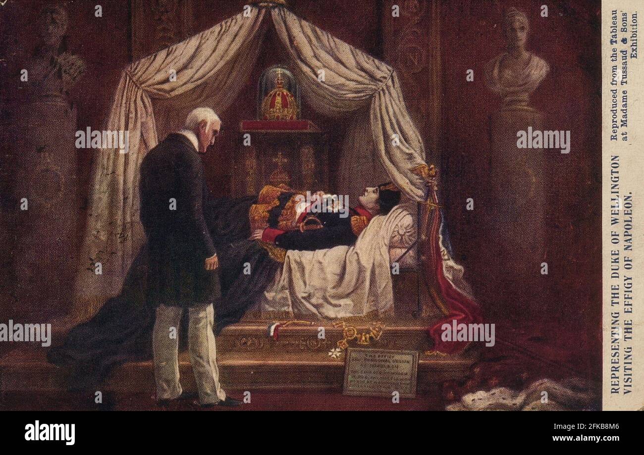 The Death of Napoleon I in Saint-Helena. The Duke of Wellington beside ...