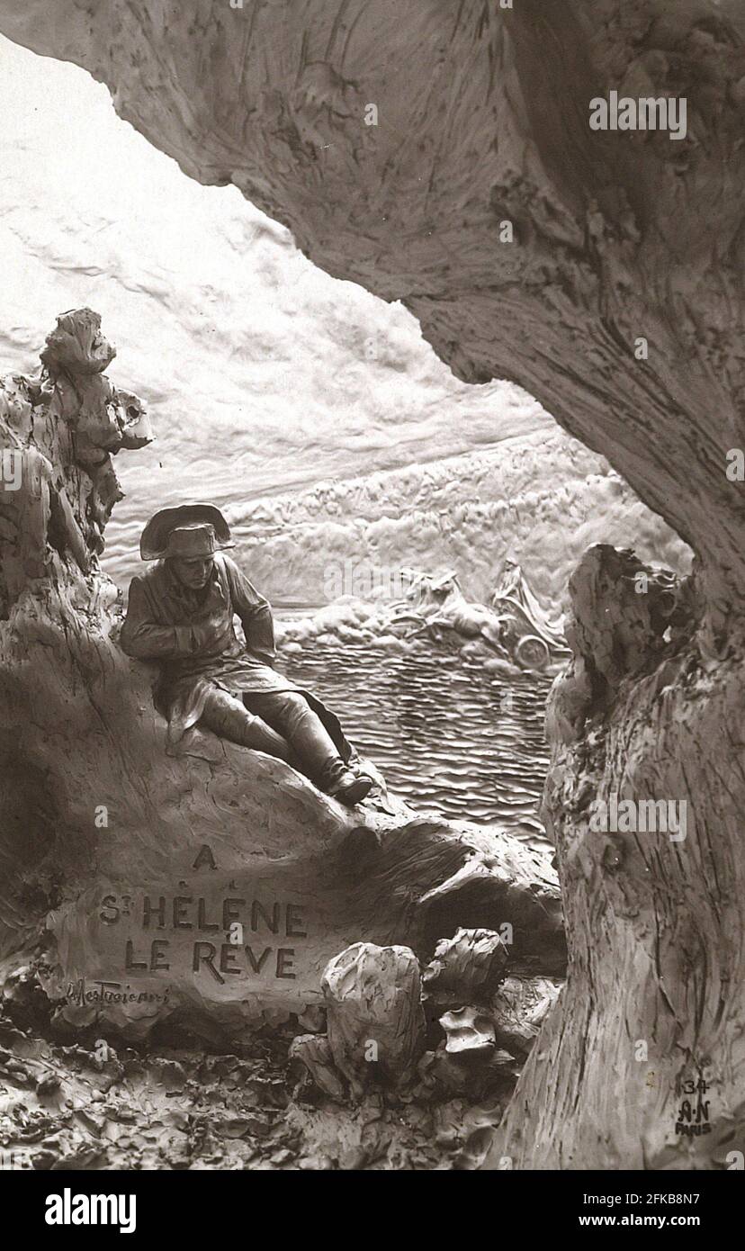 Napoleon I sat on rocks by the sea. "Le rêve" (The Dream) 1815 Paris ...