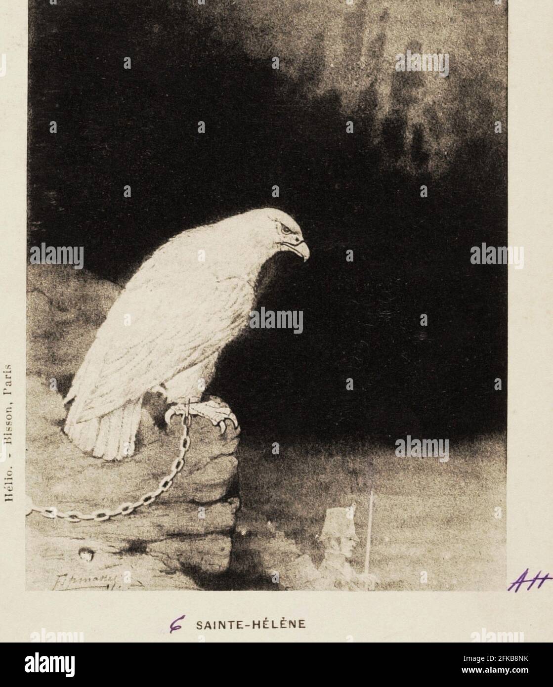 Saint-Helena: allegory of the deportation of Napoleon I. Chained eagle ...