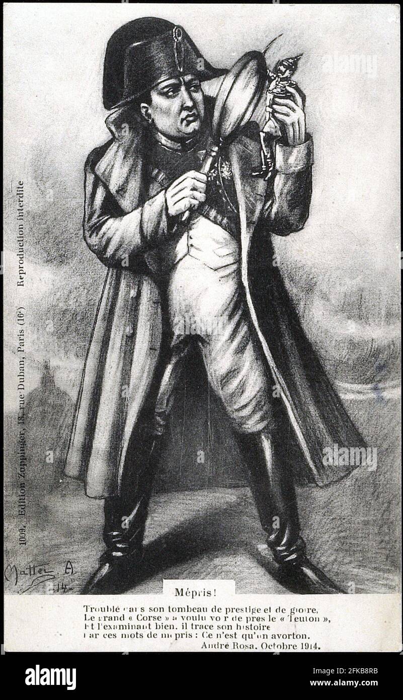 Napoleon I: satirical drawing. Paris, Fondation Napoléon Stock Photo ...