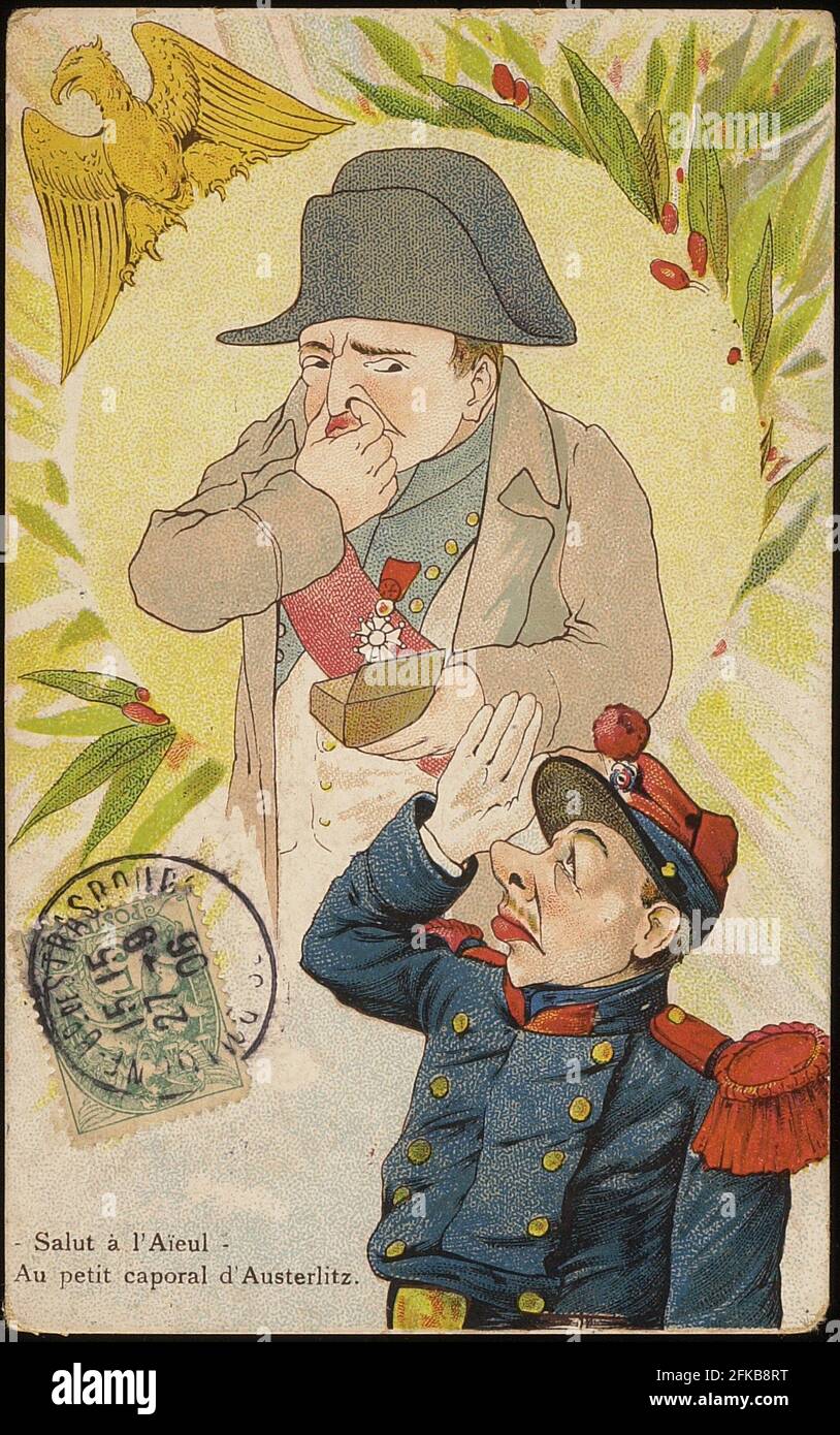 Napoleon I: Satirical drawing. Paris, Fondation Napoléon Stock Photo ...