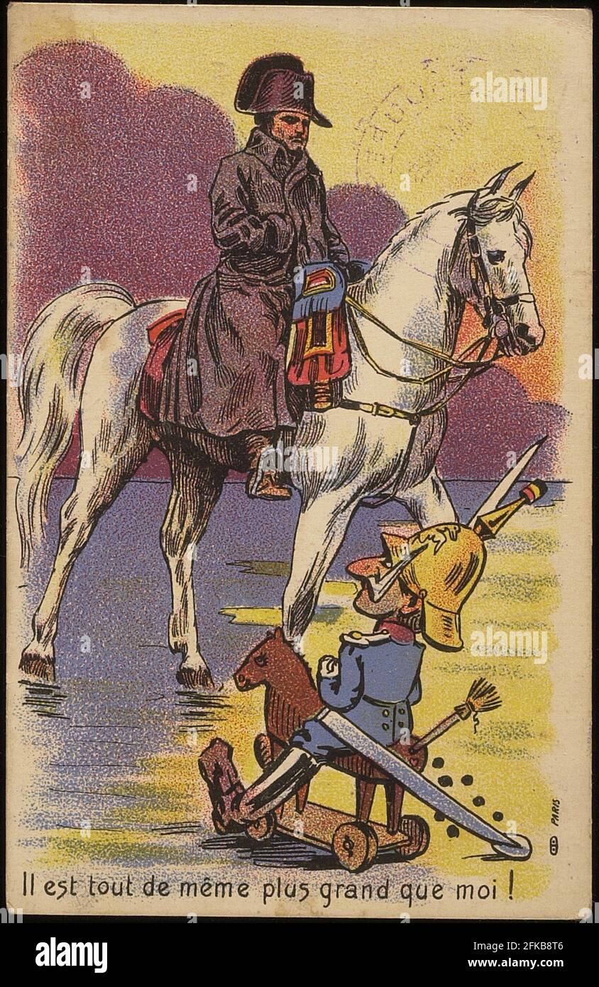 Napoleon I: satirical drawing. Paris, Fondation Napoléon Stock Photo ...