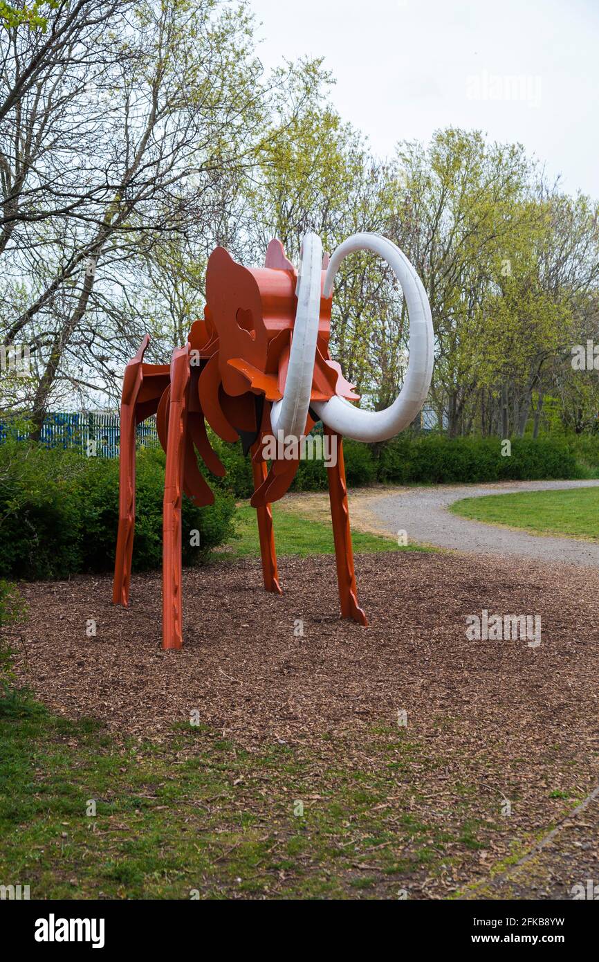 A Mammoth sculpture at Teessaurus Park,Middlesbrough,England,UK Stock ...