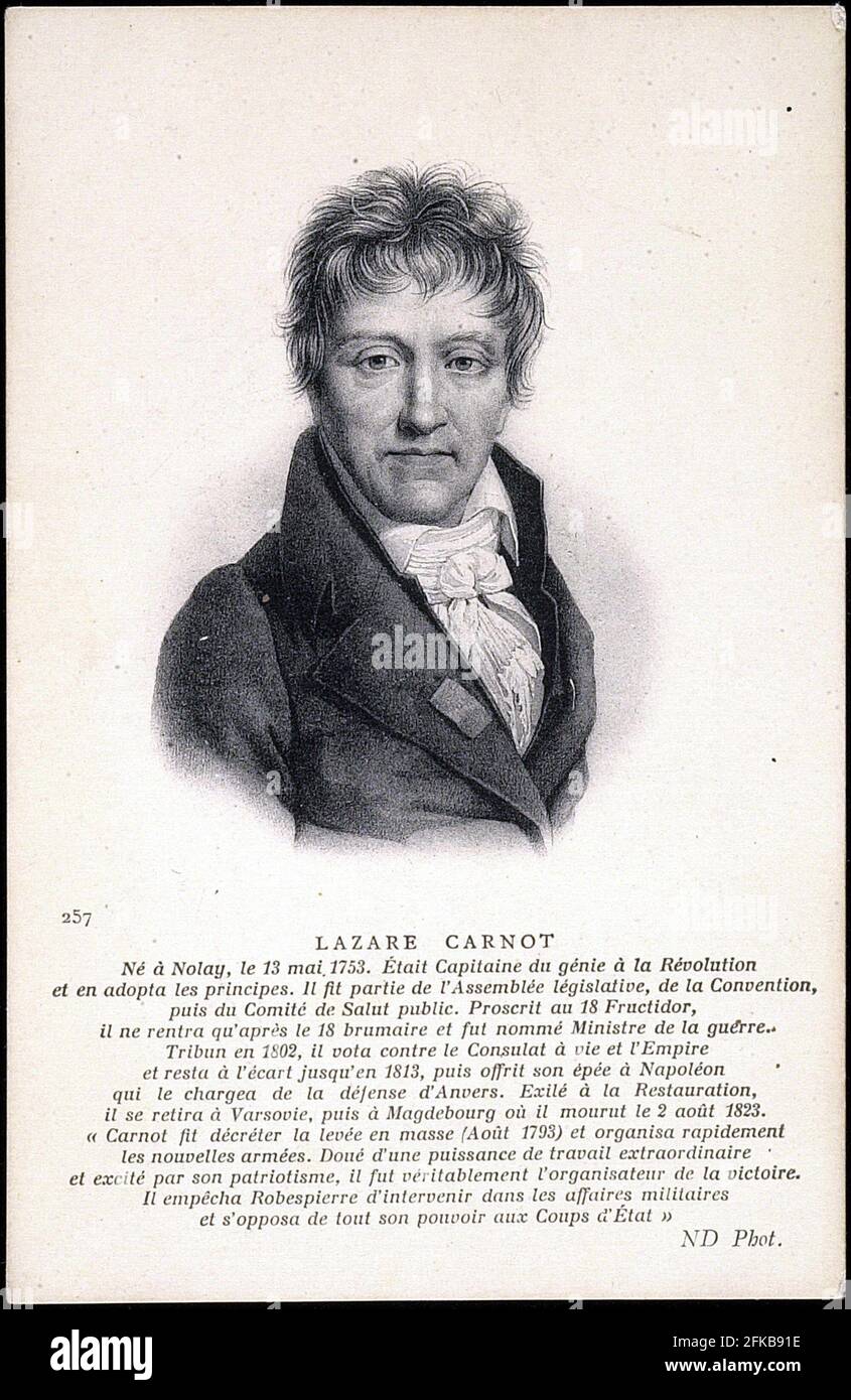 Portrait of General Carnot. Paris, Fondation Napoléon Stock Photo - Alamy