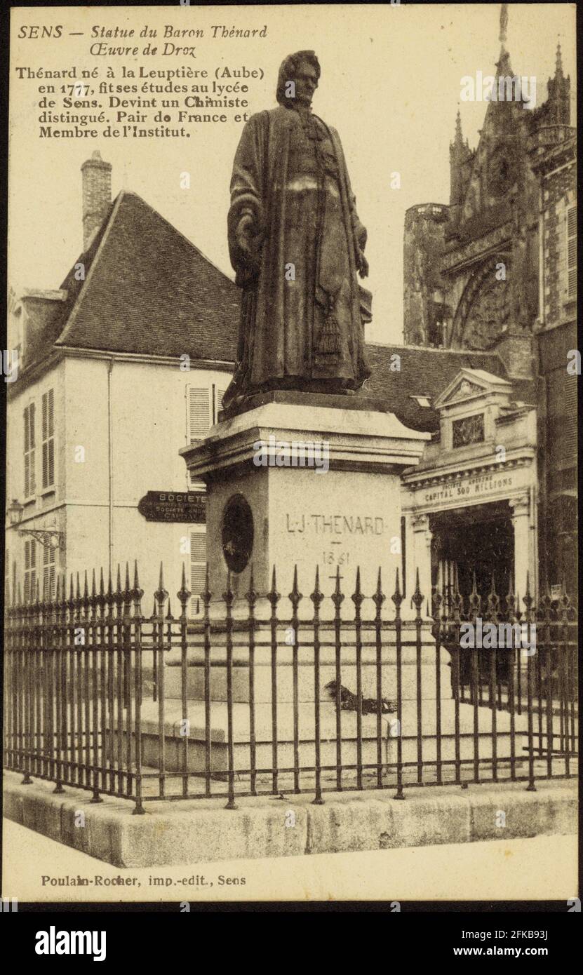 Statue of Baron Thénard in Sens. Paris, Fondation Napoléon Stock Photo ...