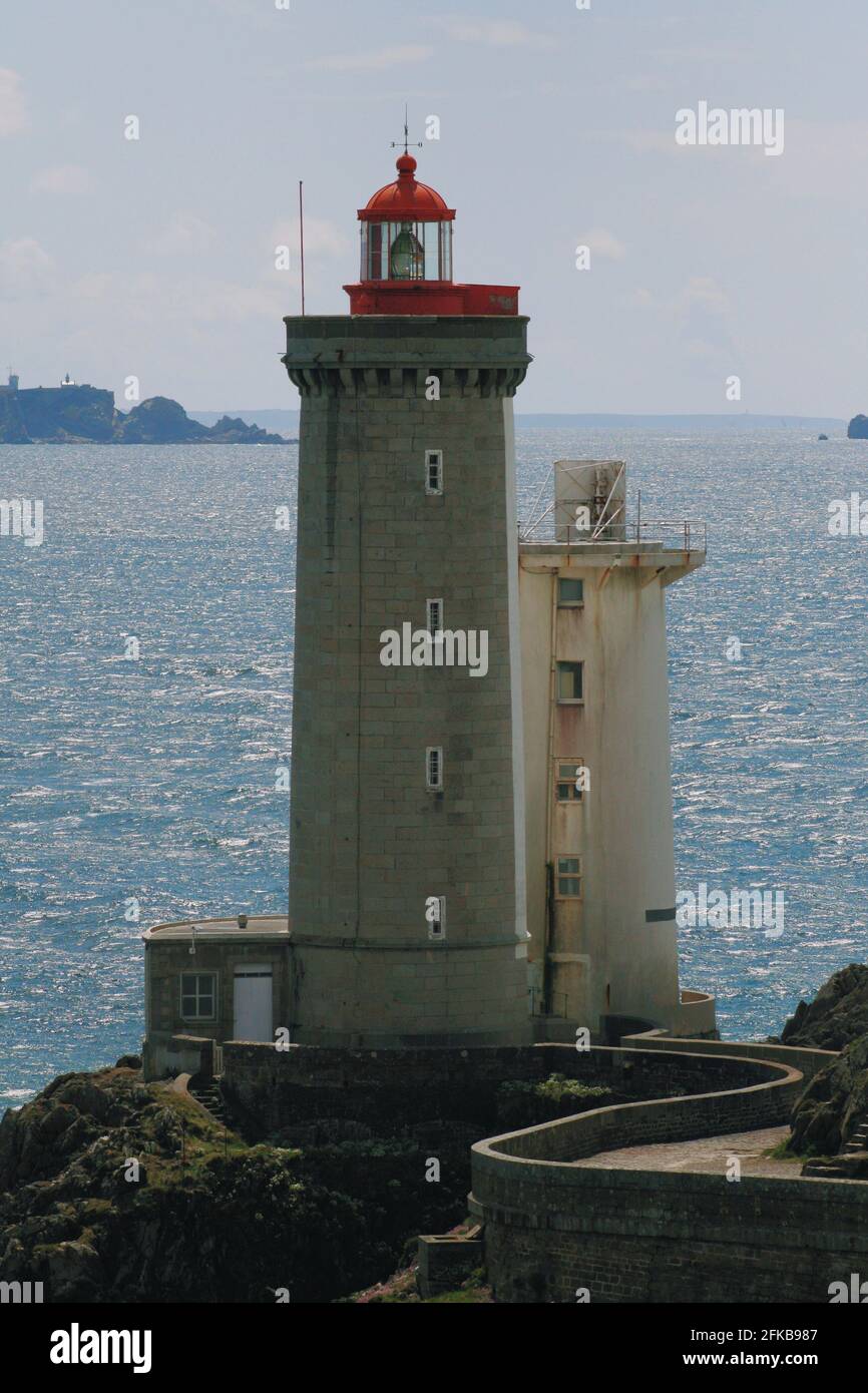 lighthouse of Brittany, France. Road, coast Stock Photo - Alamy