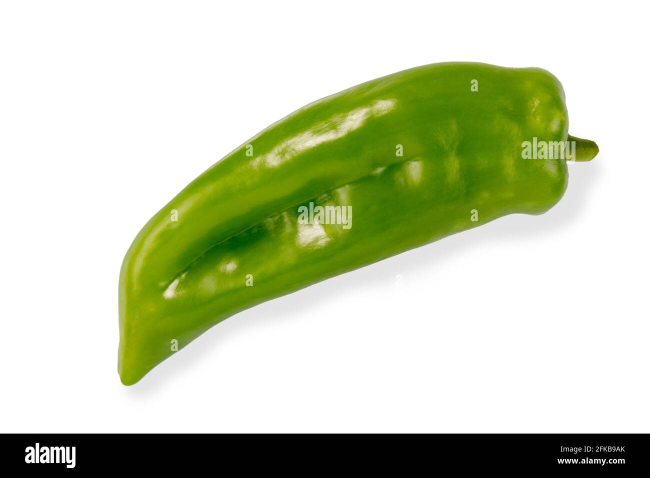Green pointy pepper isolated on white, copy space Stock Photo - Alamy