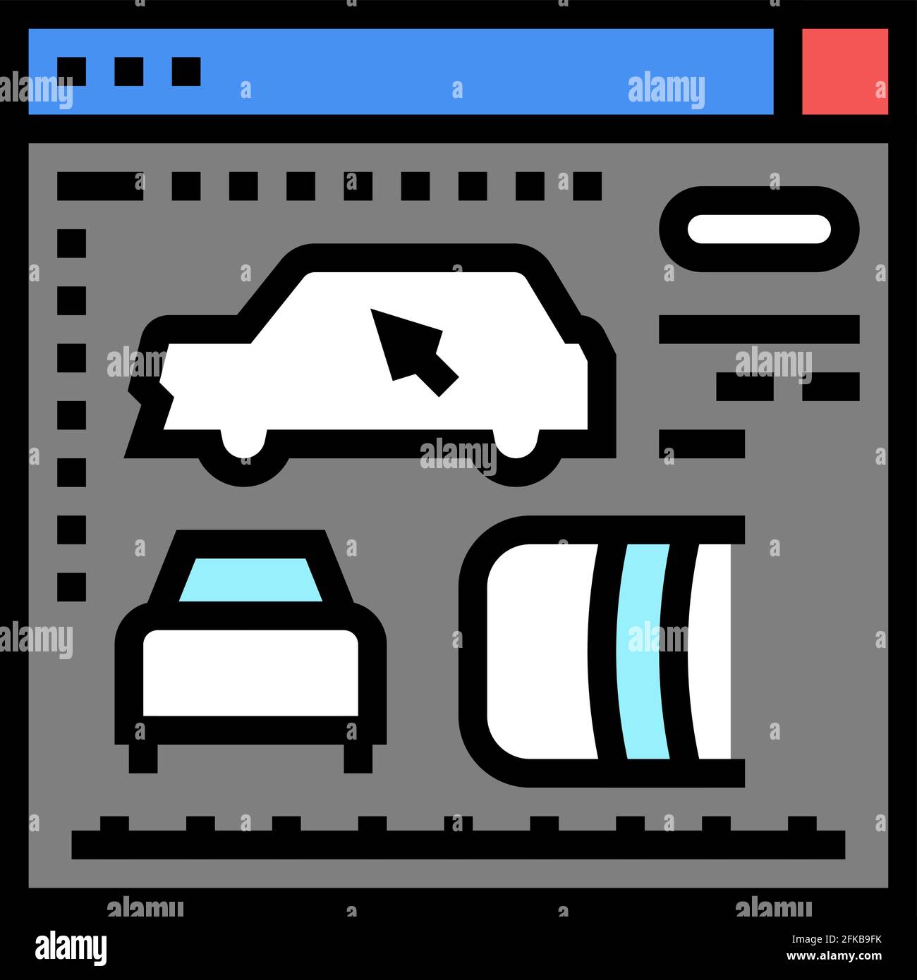 design development and car appearance color icon vector illustration ...