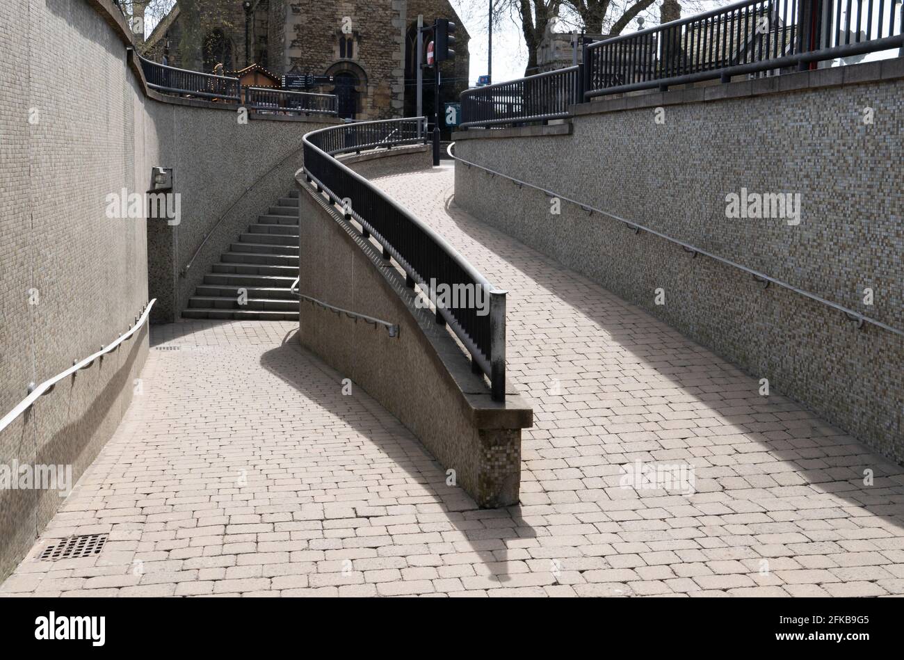 Ramp and steps to pedestrian subway hi-res stock photography and images ...