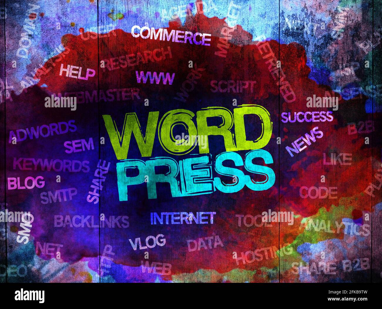 Wordpress; WordPress concept on background Stock Photo - Alamy