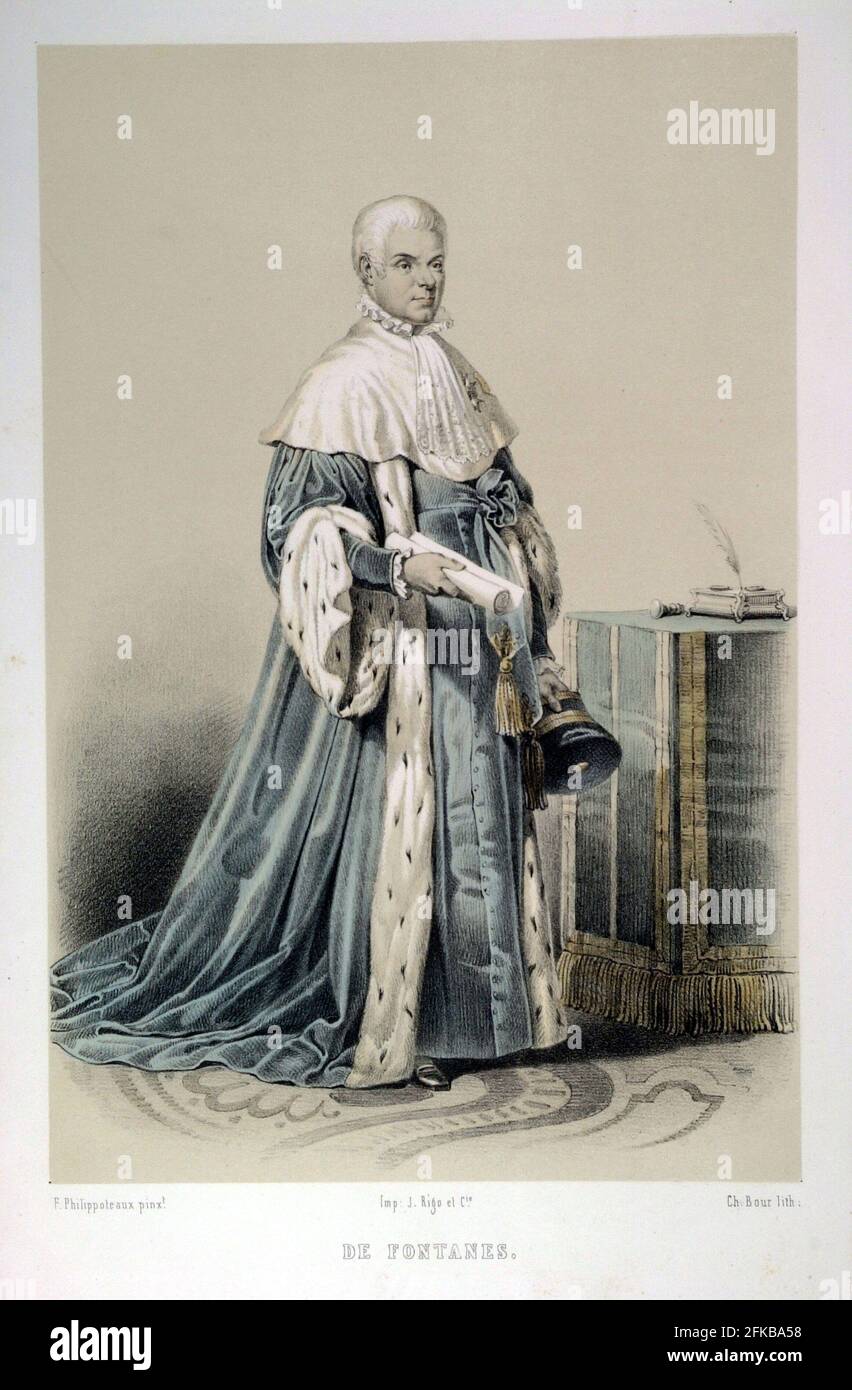 Louis-Marcelin, marquis de Fontanes. 1757-1821. French politician ...