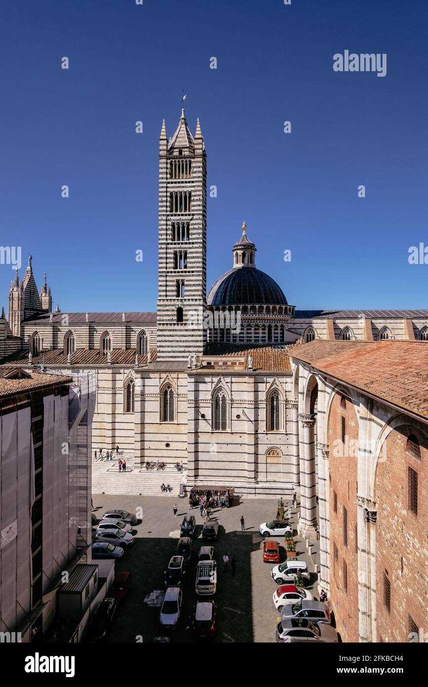 Aerial View of Duomo di Siena from Facciatone - Siena, Tuscany, Italy ...