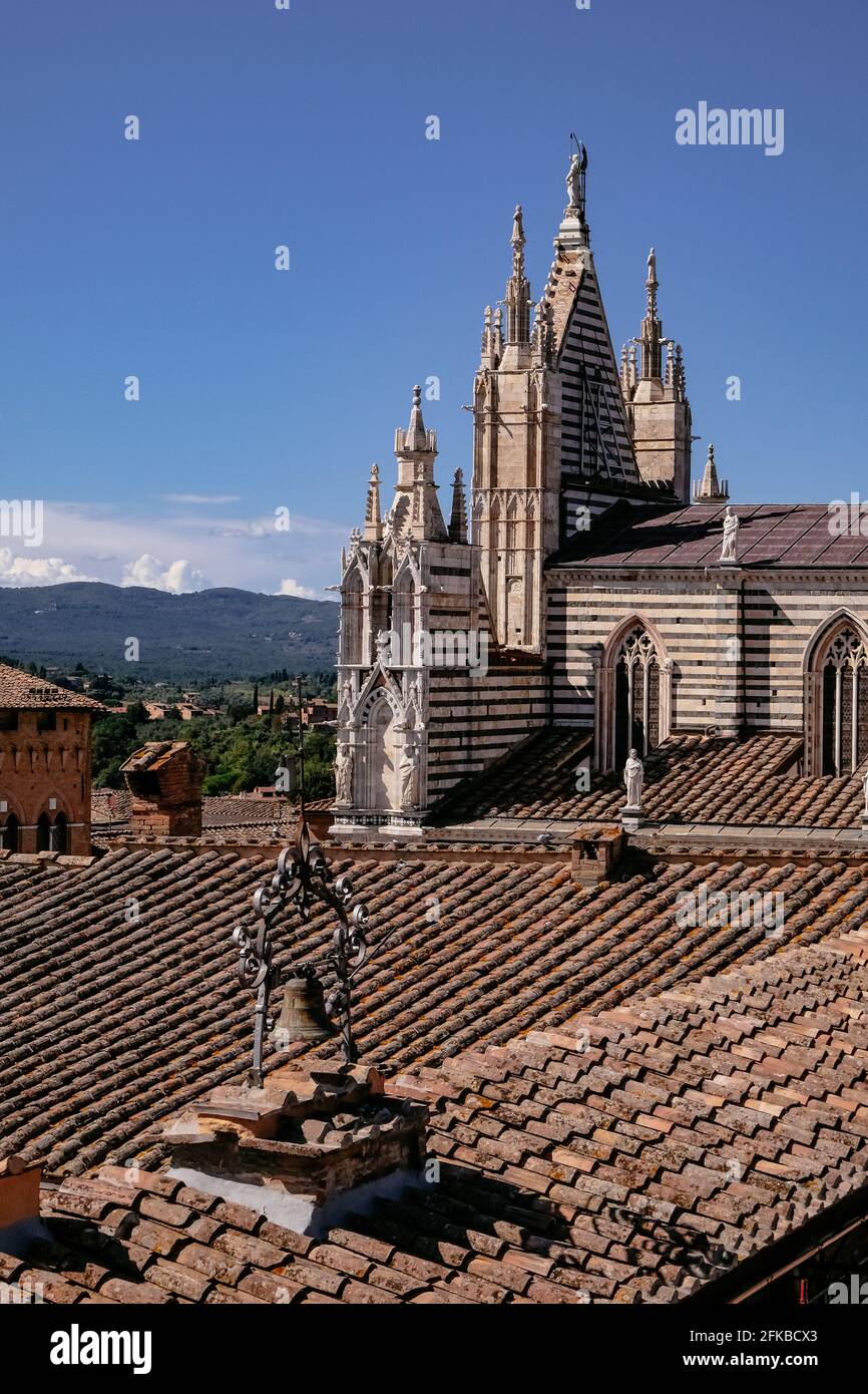 Aerial View of Duomo di Siena from Facciatone - Siena, Tuscany, Italy ...