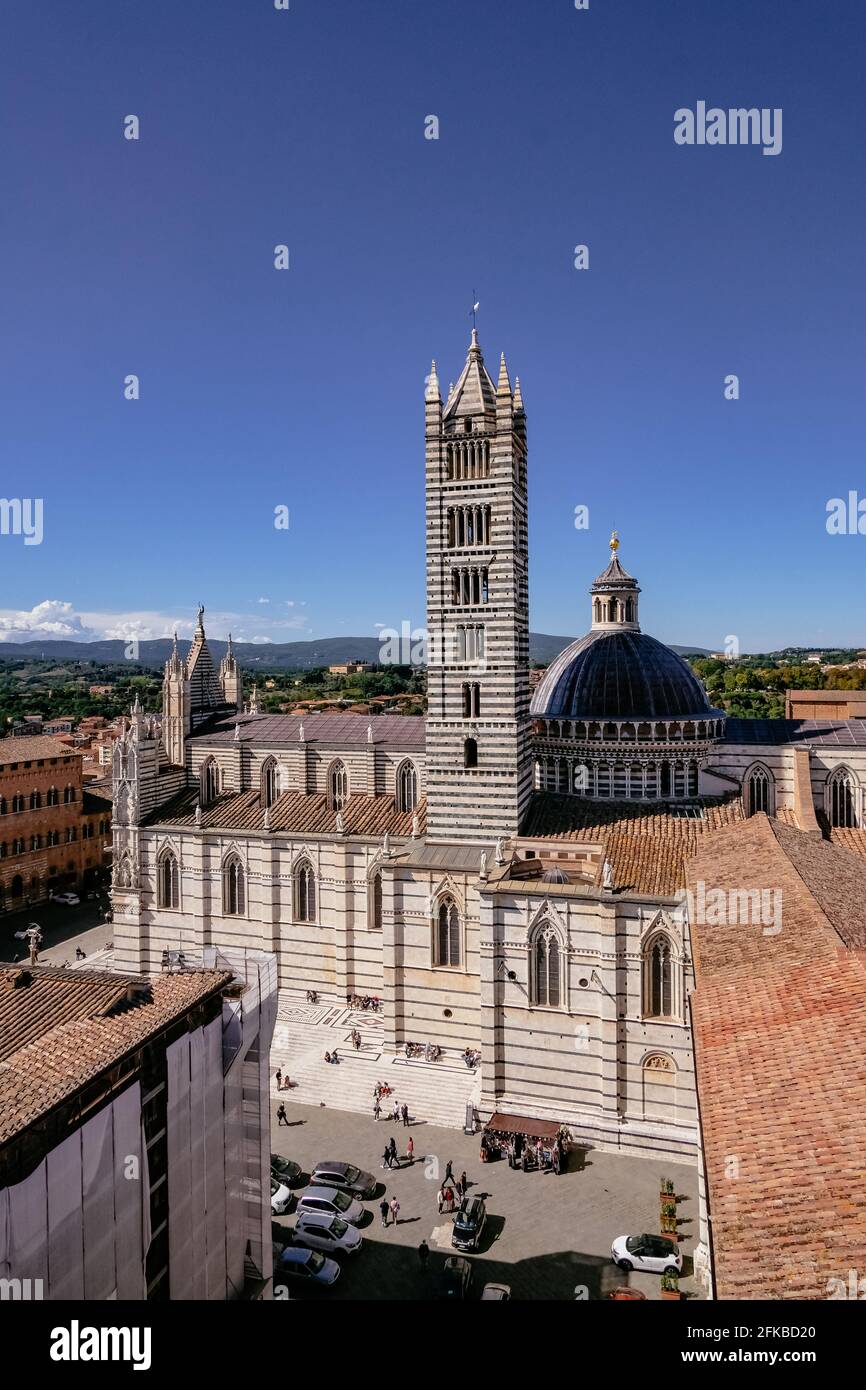 Aerial View of Duomo di Siena from Facciatone - Siena, Tuscany, Italy ...