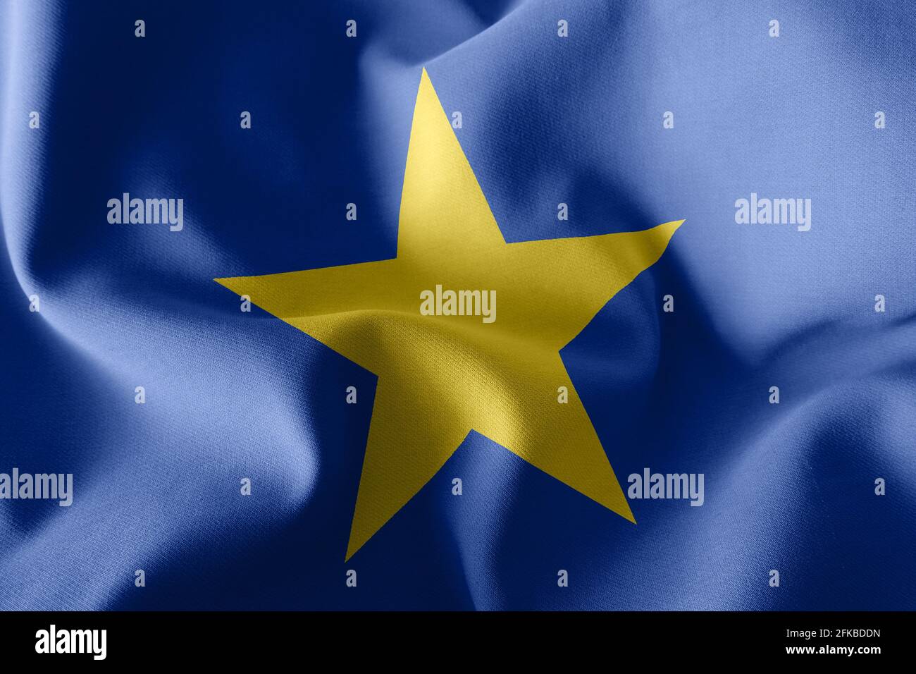 3D illustration flag of Atacama is a region of Chile. Waving on the ...