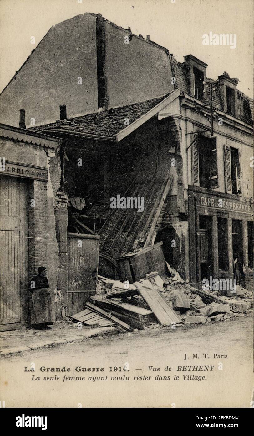 DESTRUCTIONS DANS LE VILLAGE DE BETHENY 51-MARNE Region: Grand Est ...
