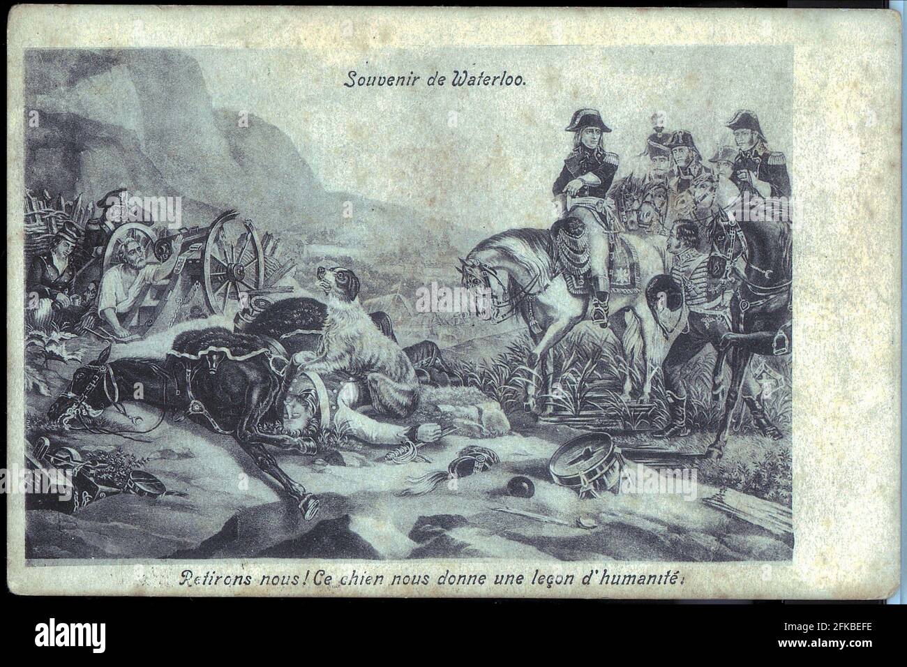 Napoleon Bonaparte in Waterloo. Vintage postcard End 19th century ...