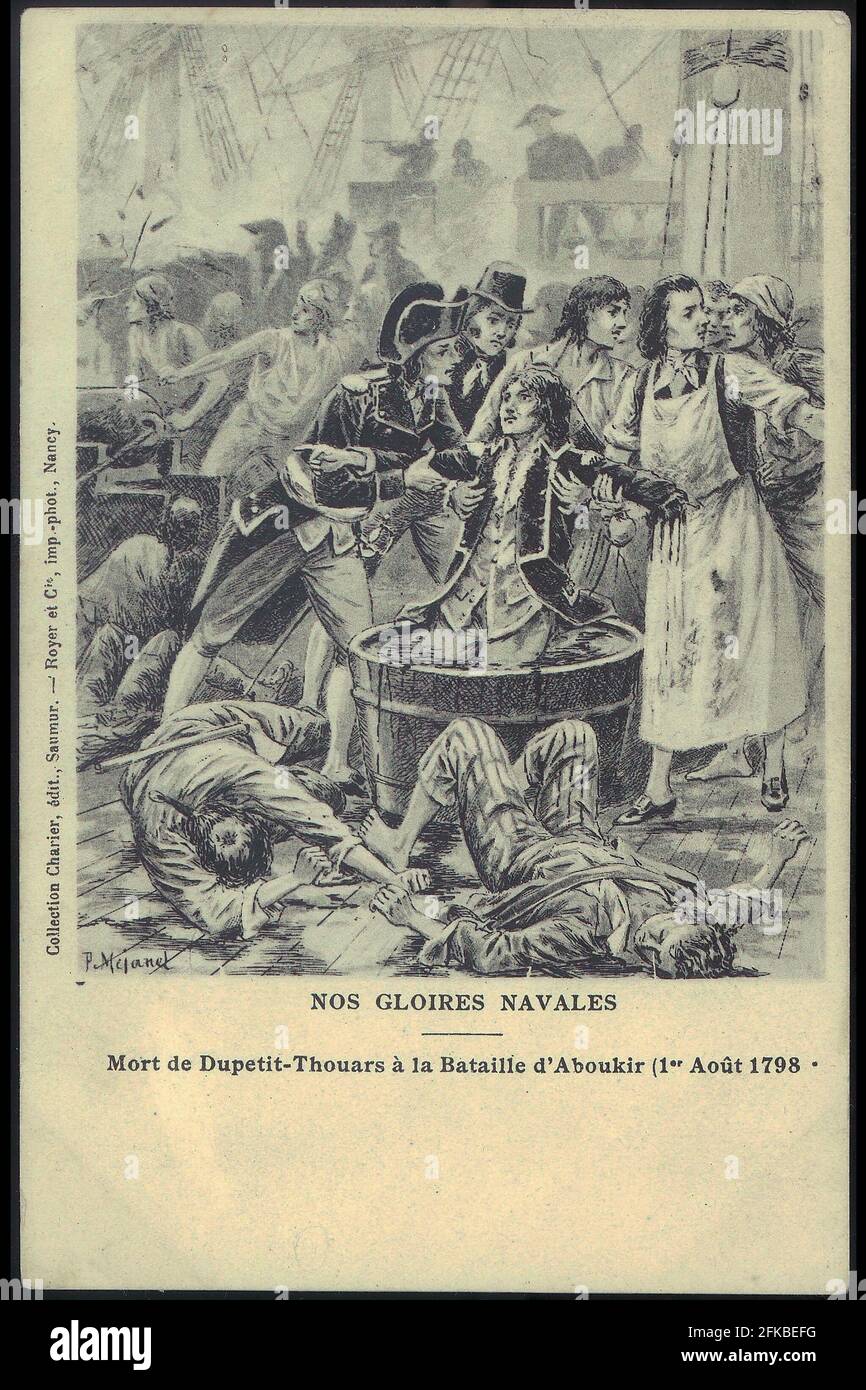 Death of Dupetit-Thouars at the Battle of Aboukir. Campaign in Egypt ...