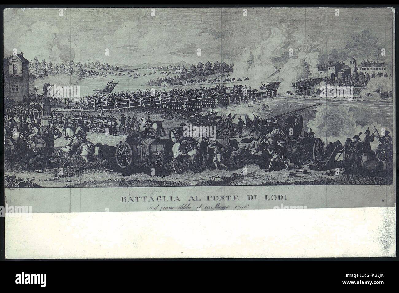 Napoleon Bonaparte. Battle of Lodi Bridge. 1st campaign in Italy (1795 ...