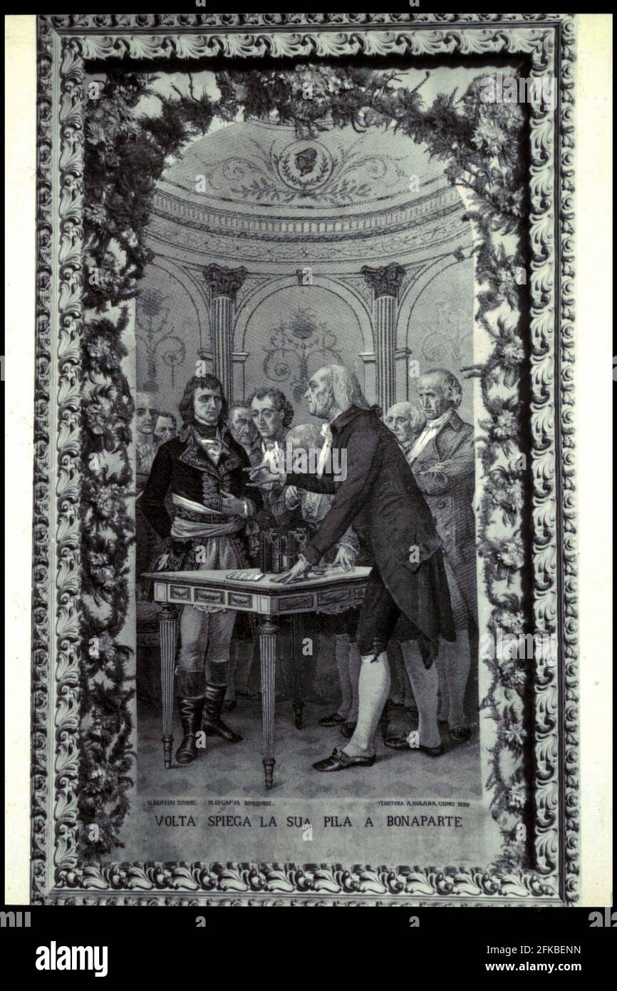 The Count Volta Shows the Voltaic Cell to Napoleon Bonaparte. 1800-1804 ...