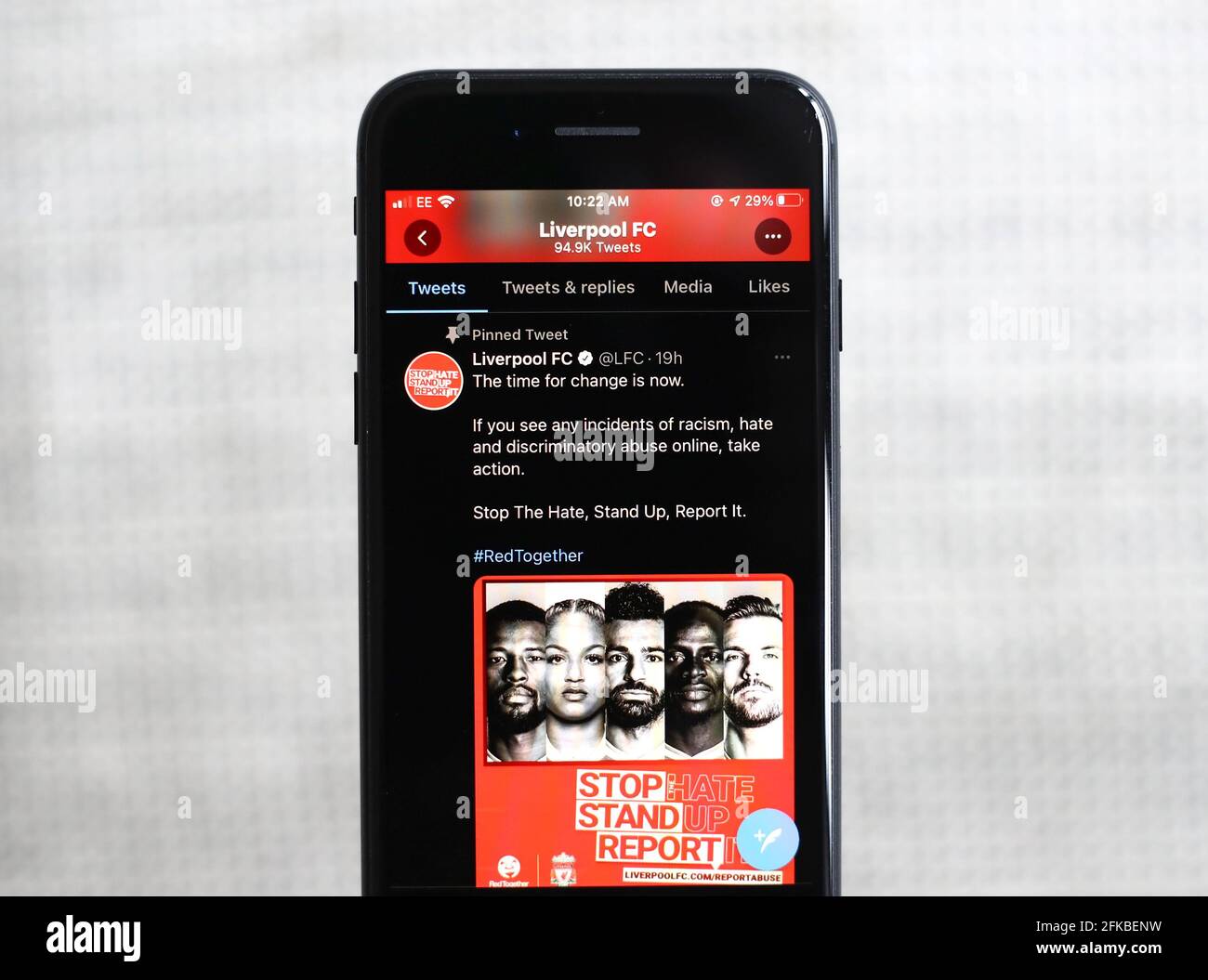The social media profile of Liverpool FC as they take part in a social ...