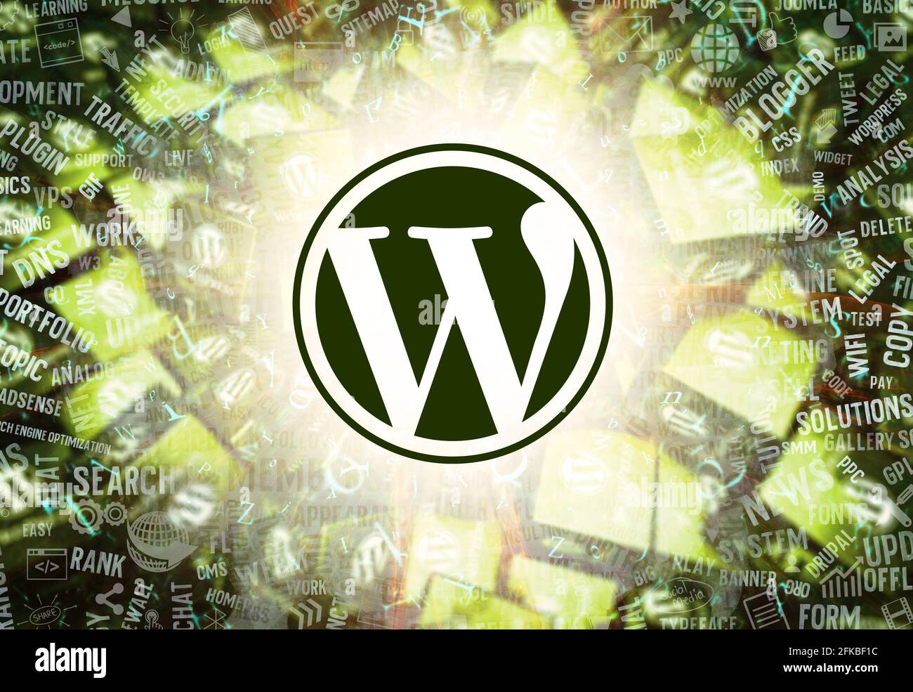 Wordpress; WordPress concept on background Stock Photo - Alamy