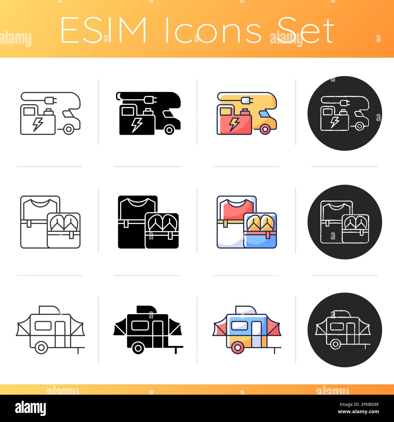 Nomadic lifestyle icons set Stock Vector Image & Art - Alamy