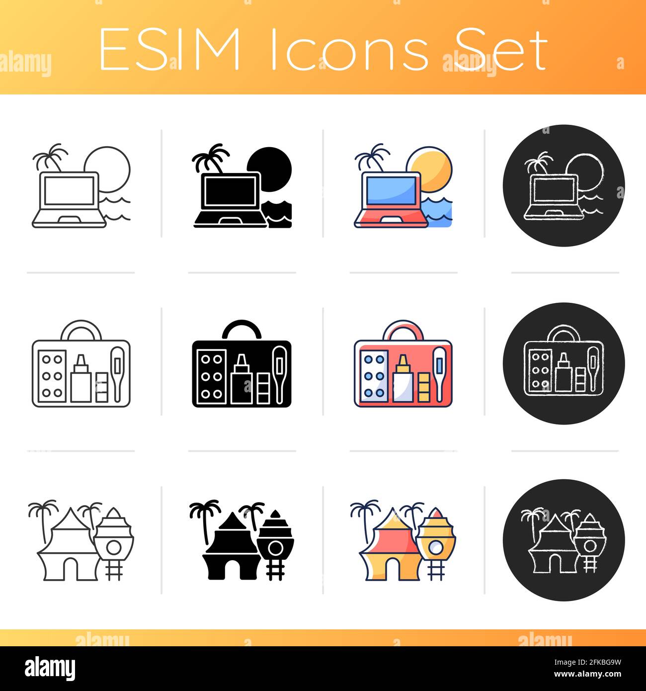 Nomadic lifestyle icons set Stock Vector Image & Art - Alamy