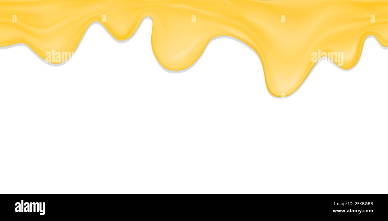 Realistic vector seamless border of melted cheese or cheese fondue ...