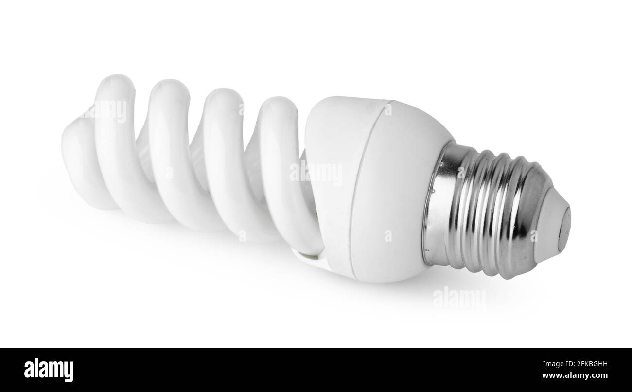 One light bulb isolated on white background Stock Photo - Alamy
