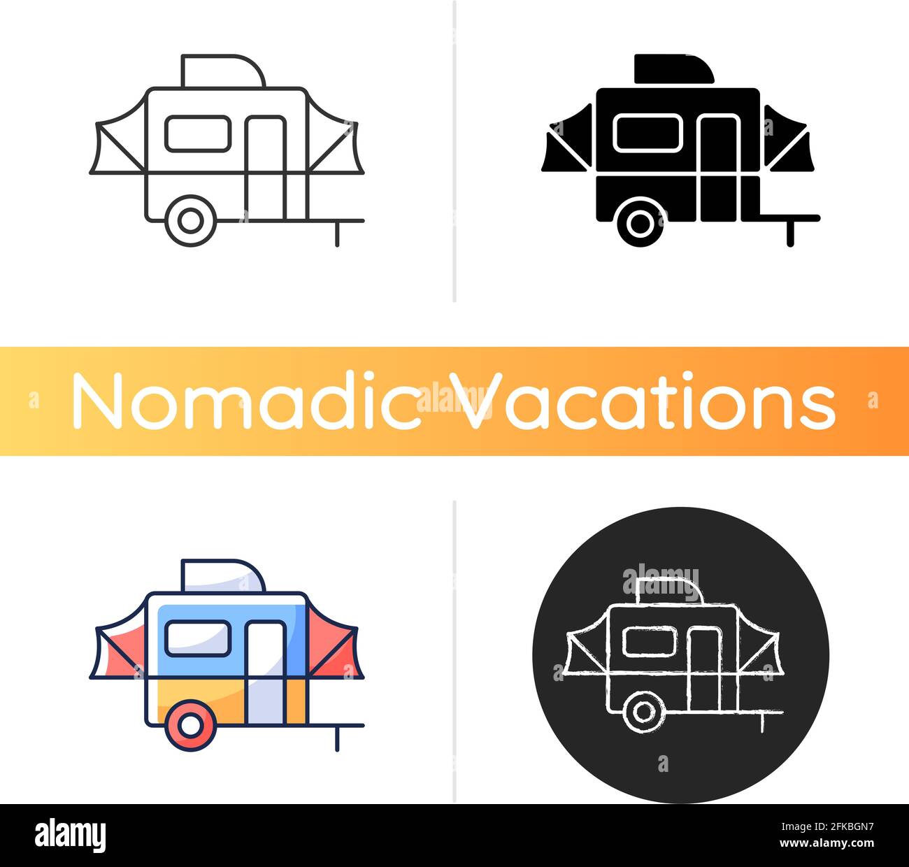 Camper trailer icon collection Stock Vector Images - Alamy