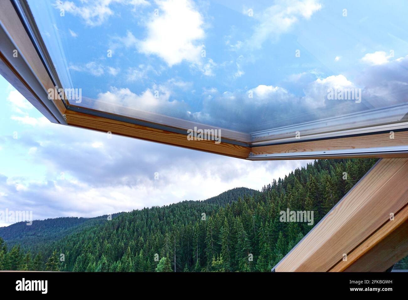 Roof skylight window in near plan Stock Photo - Alamy