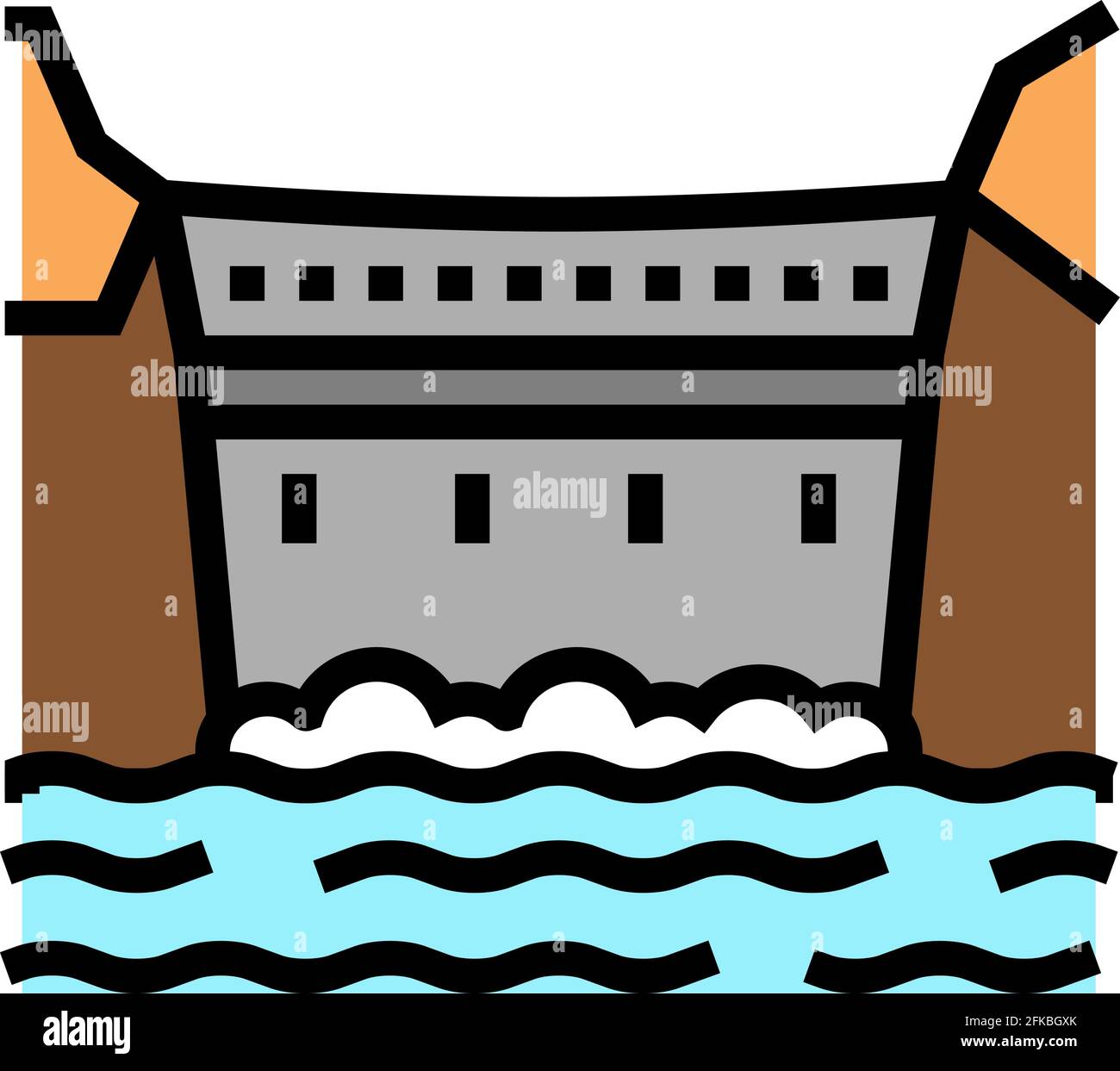 dam concrete color icon vector illustration Stock Vector Image & Art ...