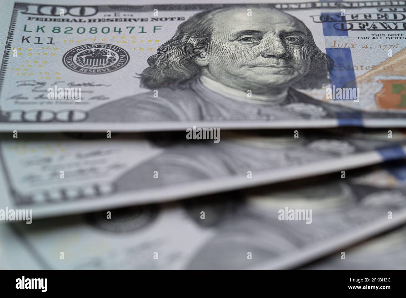 fan of 100 dollar banknotes for design purpose Stock Photo - Alamy
