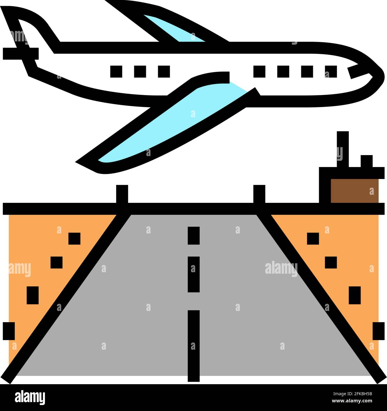 airport runway concrete color icon vector illustration Stock Vector ...
