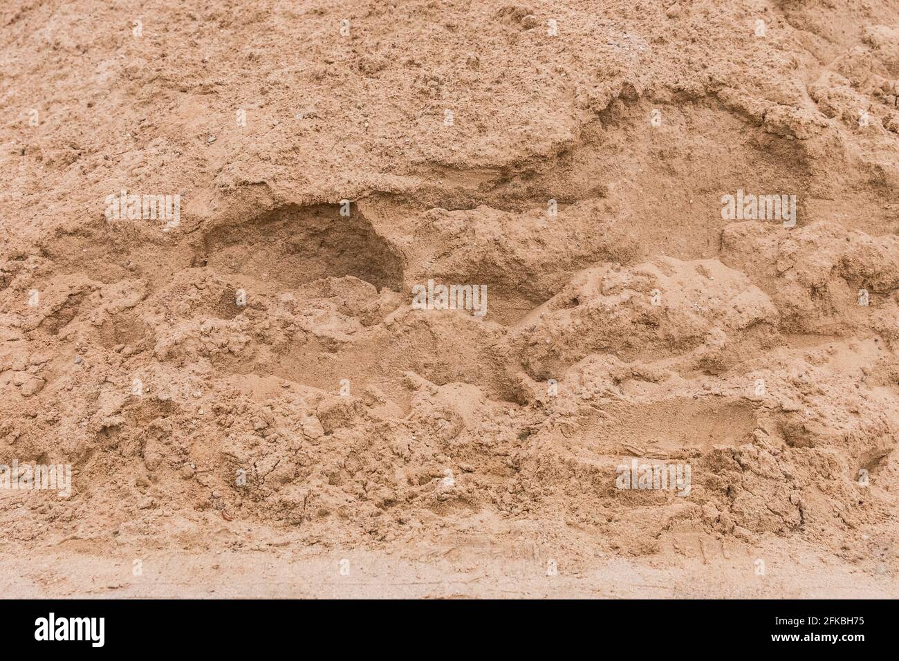 Pile of sand texture background at construction site, close-up Stock ...