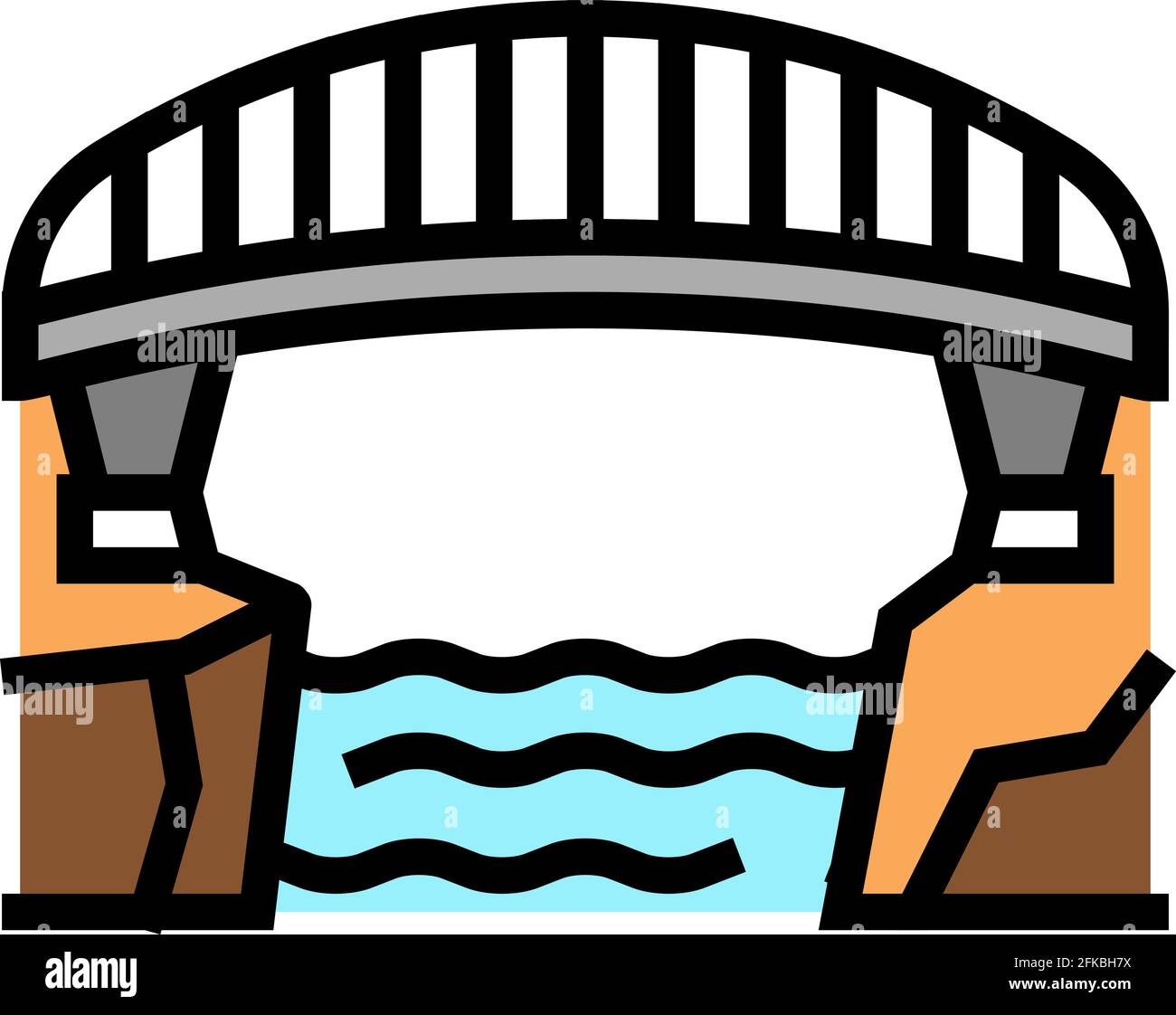bridge concrete color icon vector illustration Stock Vector Image & Art ...