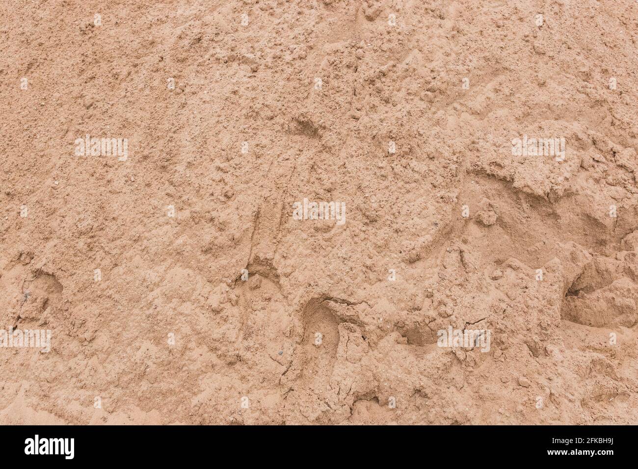 Pile of sand natural material texture background at construction site ...