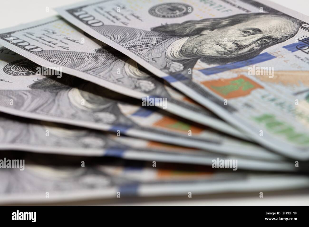 fan of 100 dollar banknotes for design purpose Stock Photo - Alamy