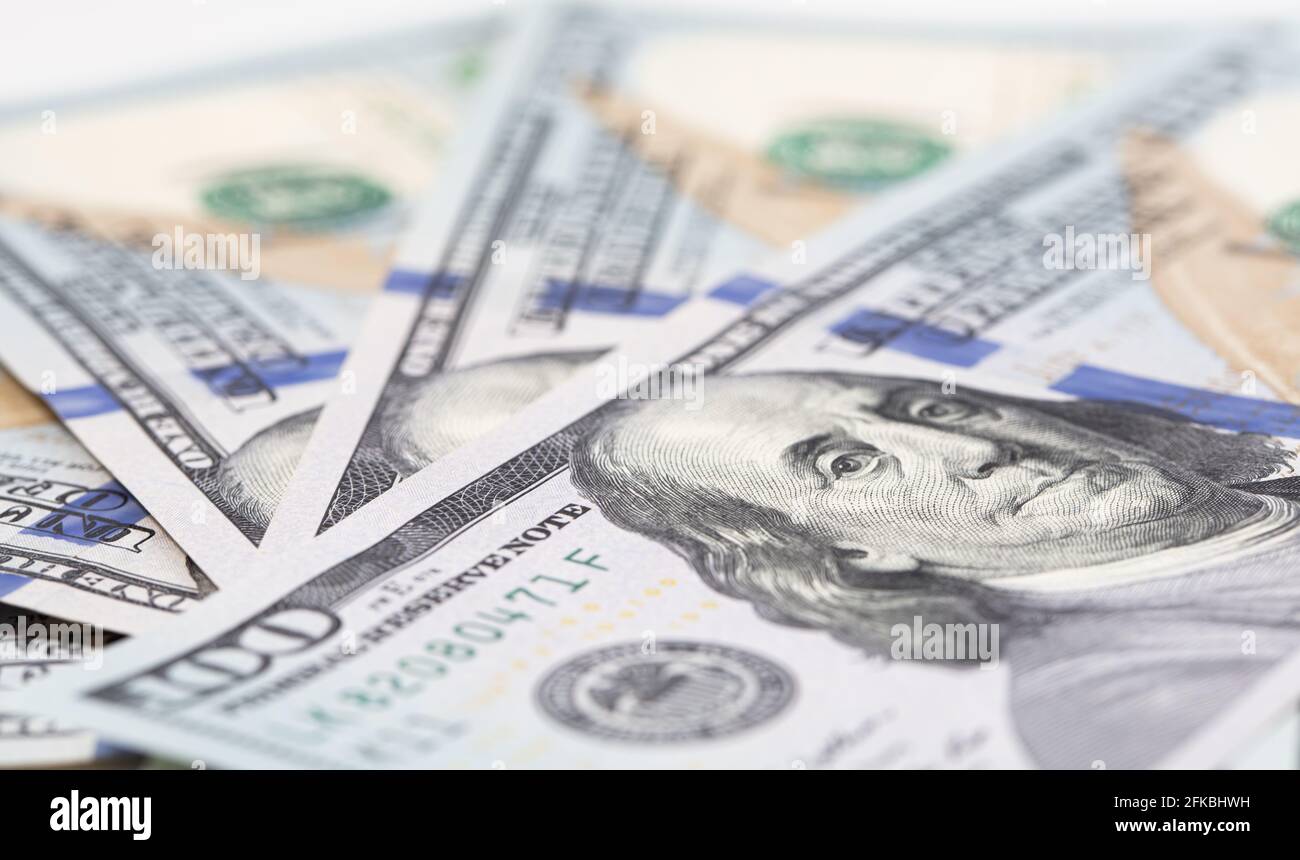 fan of 100 dollar banknotes for design purpose Stock Photo - Alamy