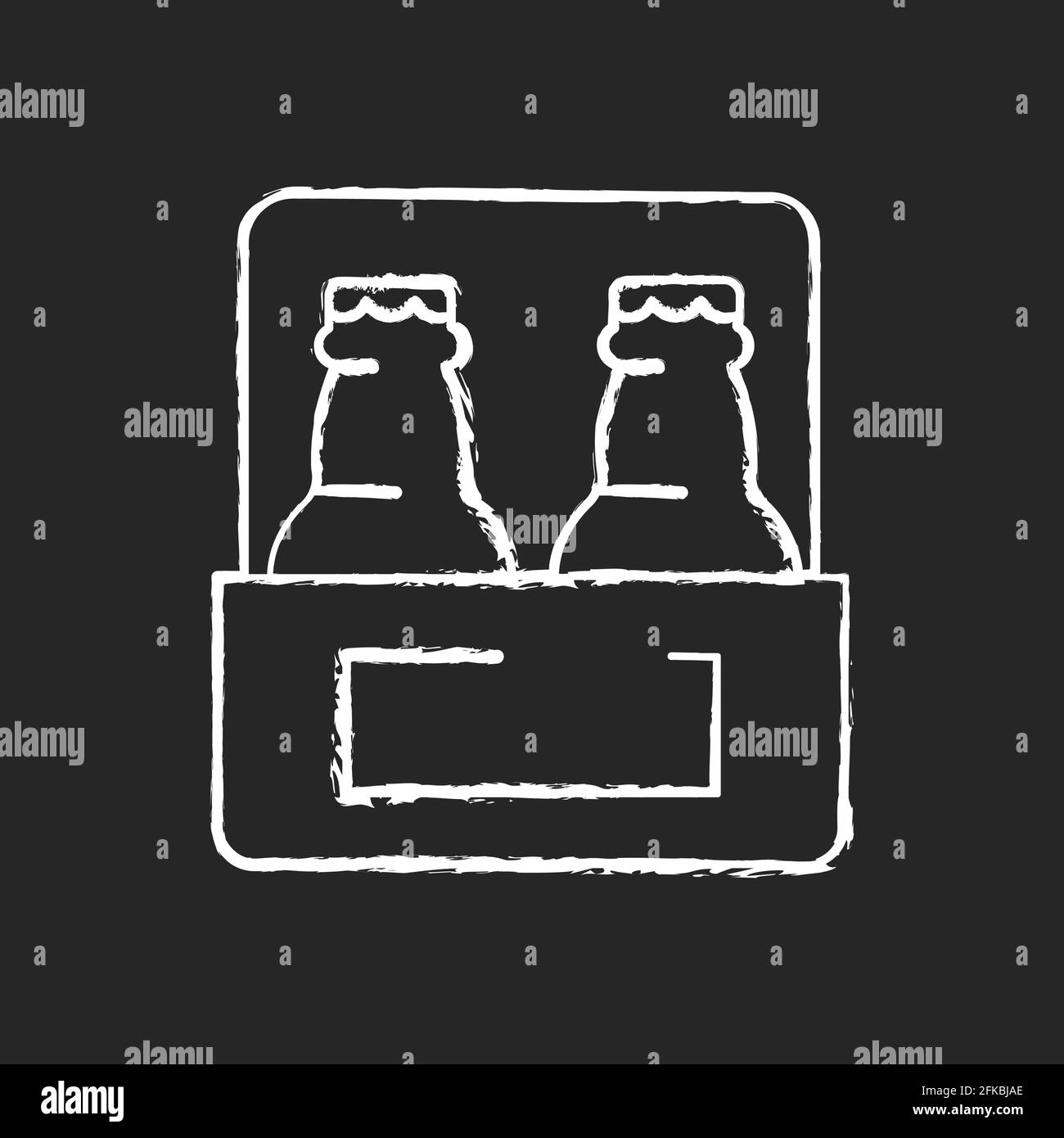 Beer-to-go chalk white icon on black background Stock Vector Image ...