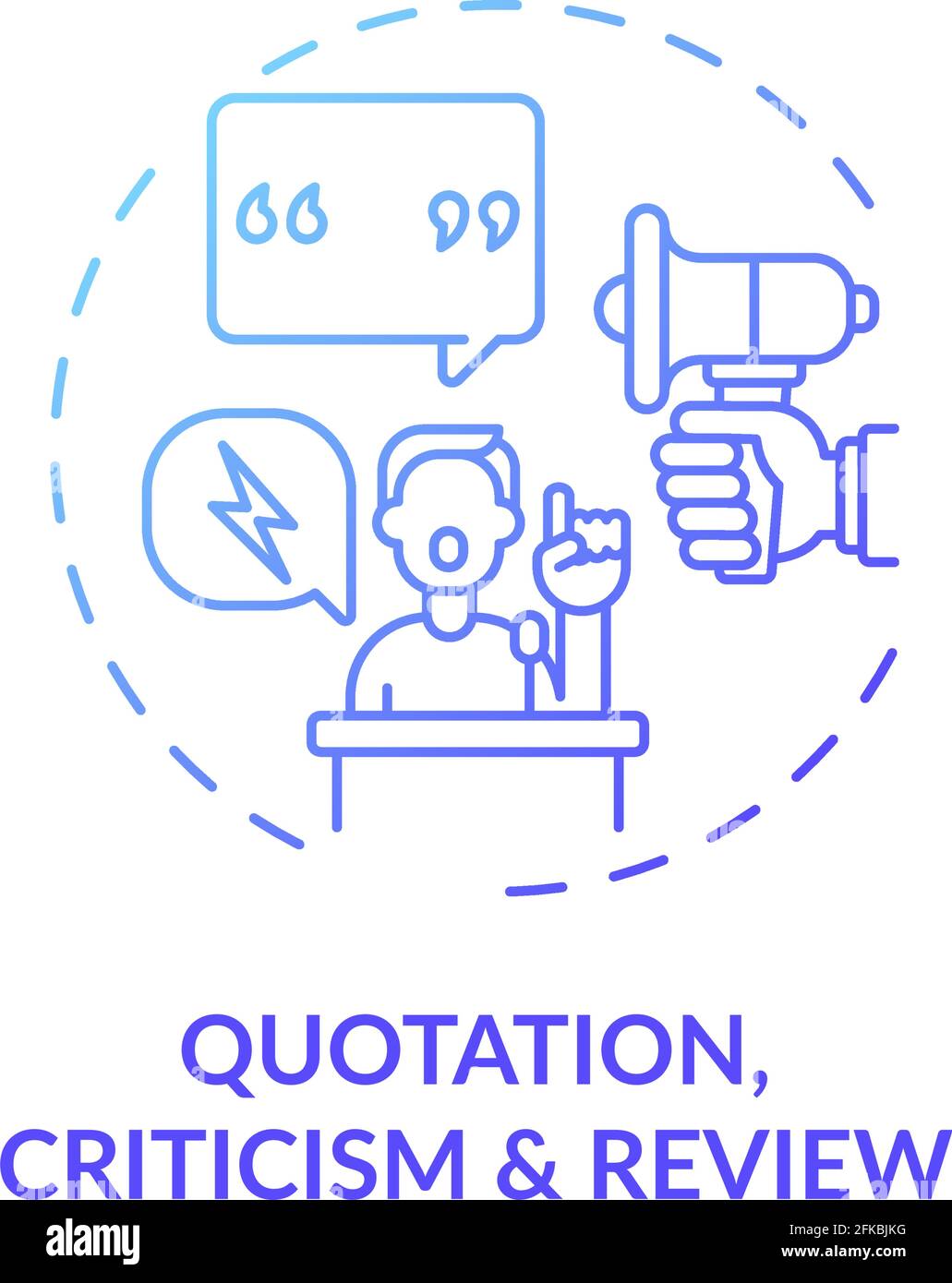 Quotation, criticism and review concept icon Stock Vector Image & Art ...