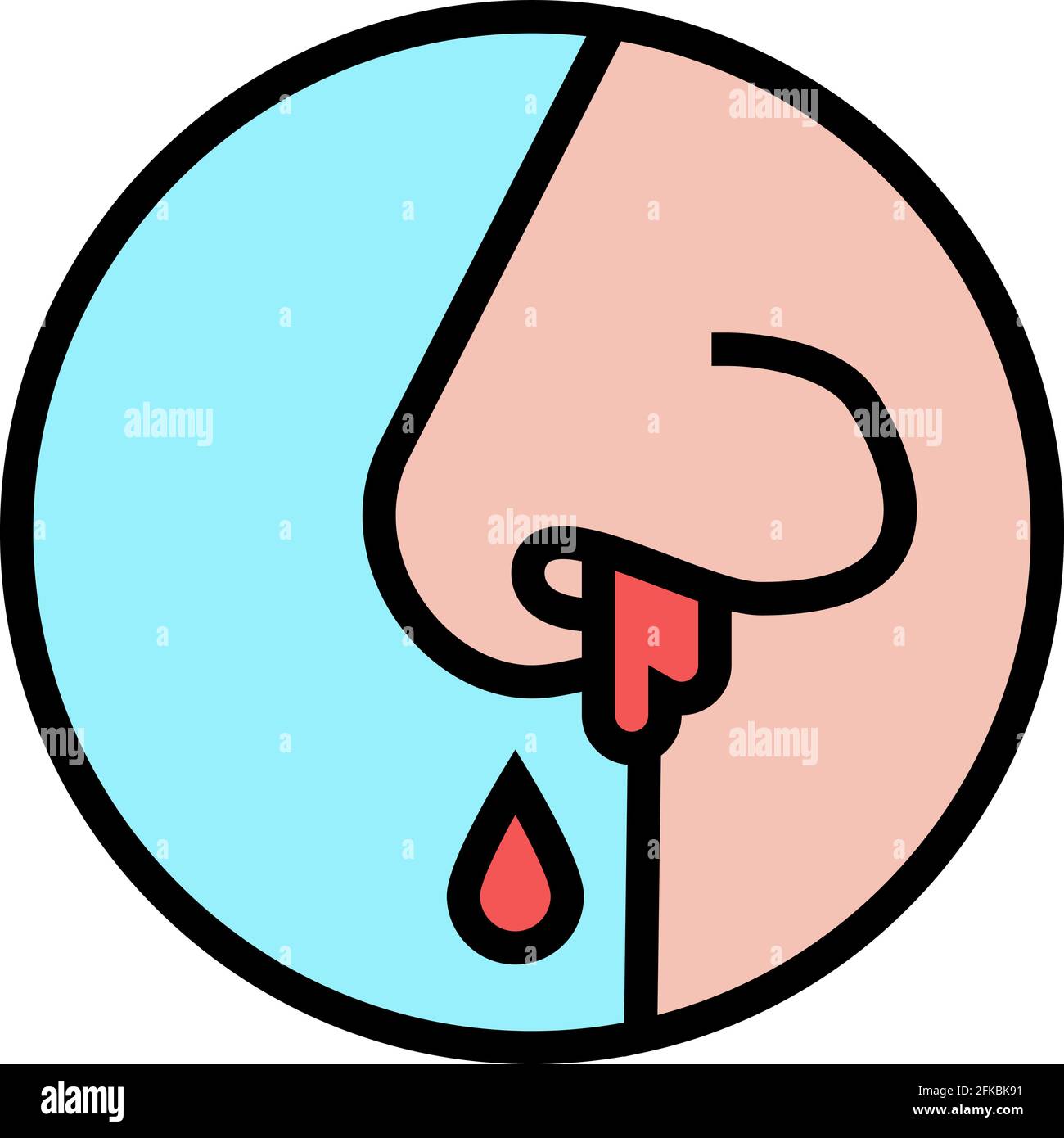 Nose Bleeding Disease Color Icon Vector Illustration Stock Vector Image