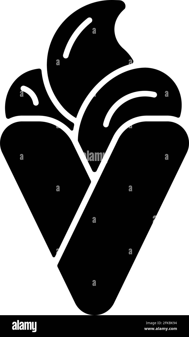 Ice cream icon solid Black and White Stock Photos & Images - Alamy