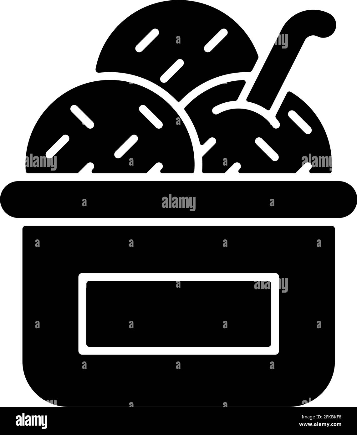 Ice cream icon solid Black and White Stock Photos & Images - Alamy