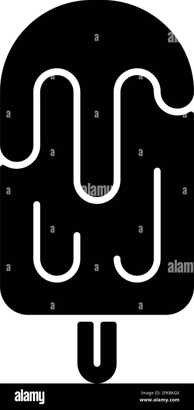Ice cream icon solid Black and White Stock Photos & Images - Alamy