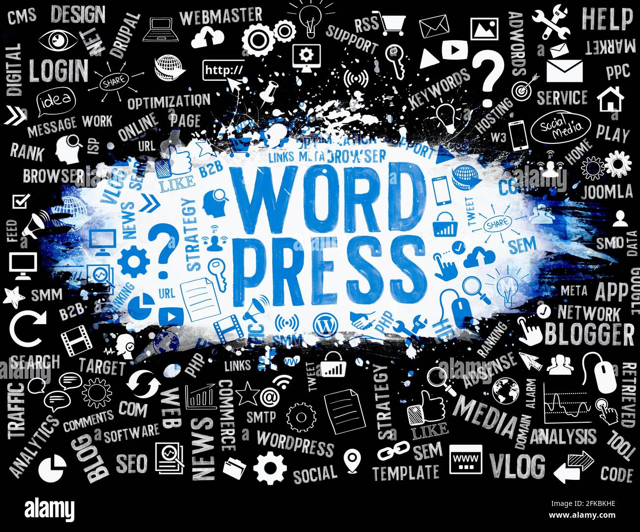 Wordpress; WordPress concept on background Stock Photo - Alamy