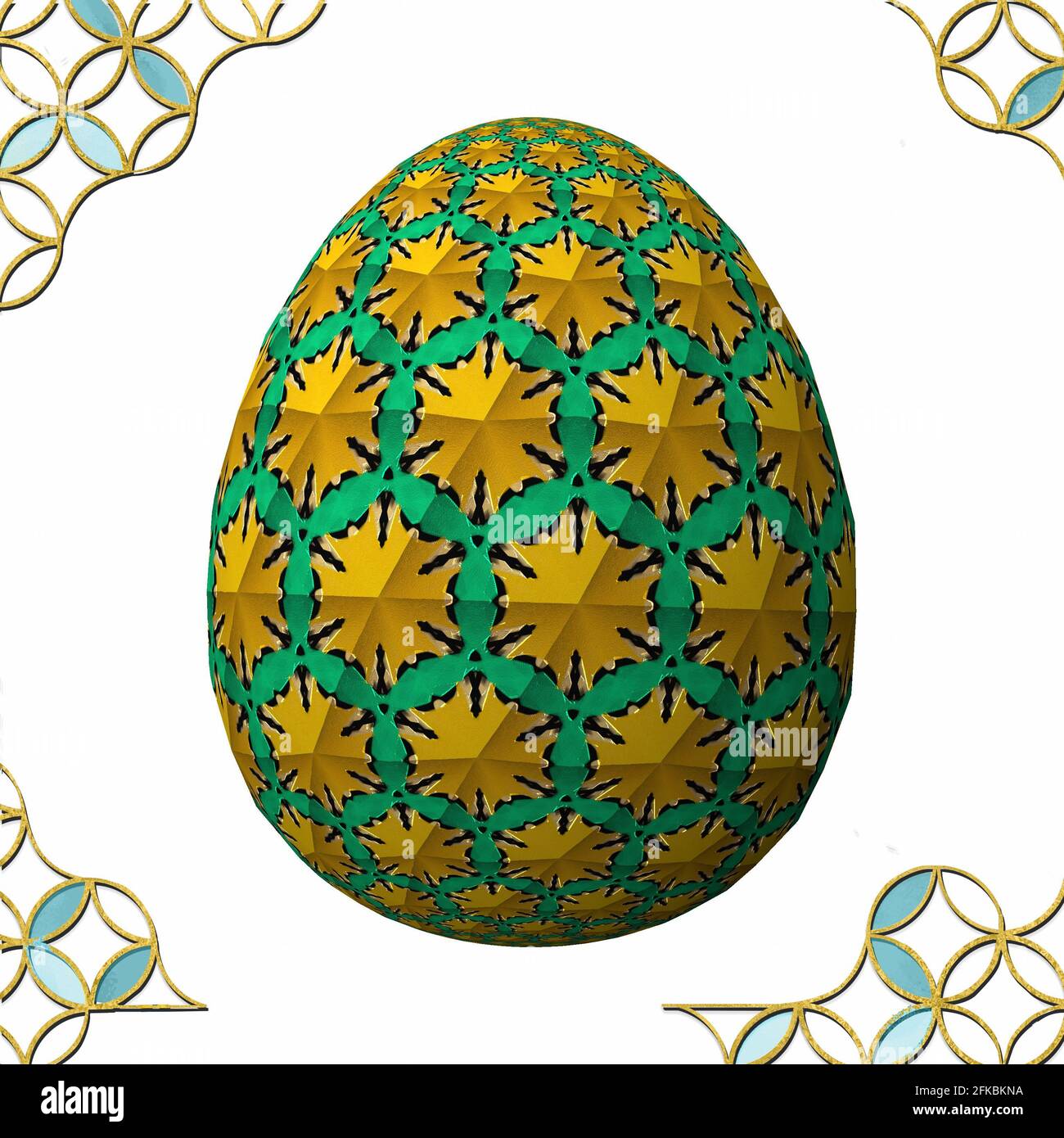 Happy Easter, Artfully designed and colorful 3D easter egg, 3D ...
